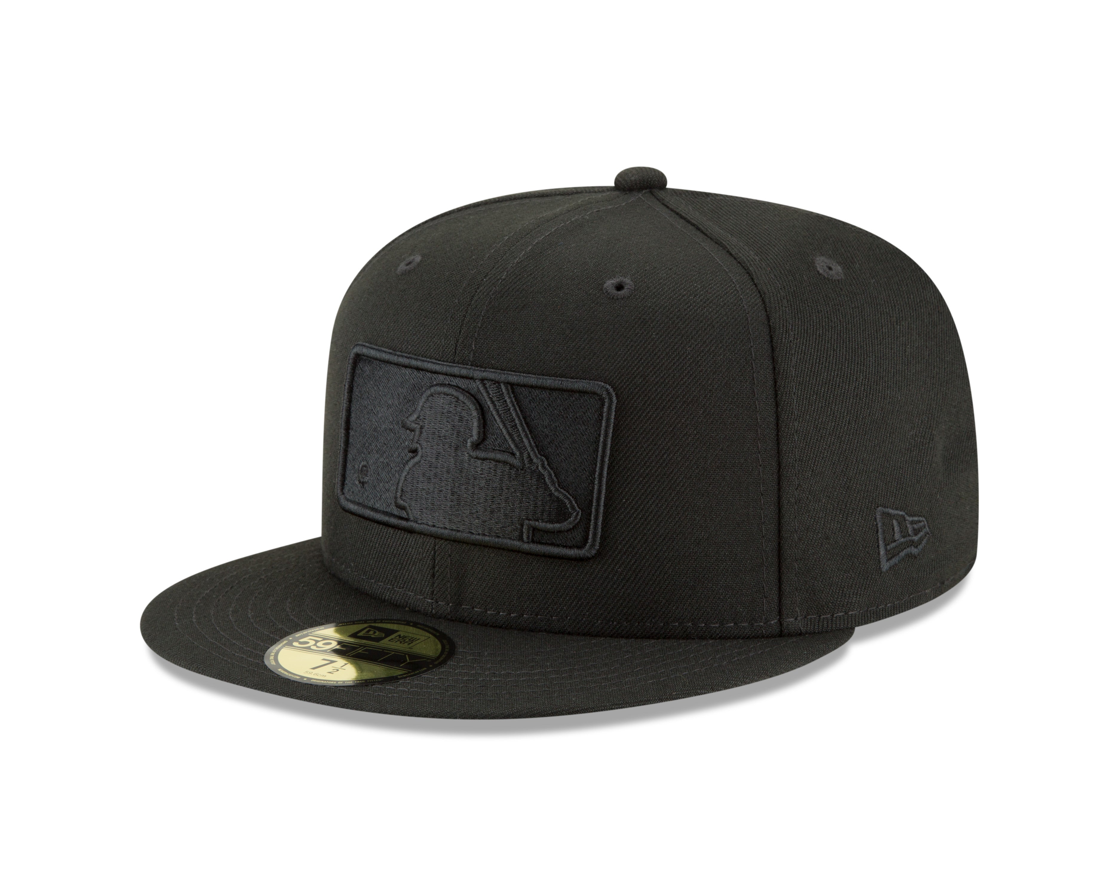 MLB Batterman Logo New Era Men's Black on Black 59Fifty Fitted Hat