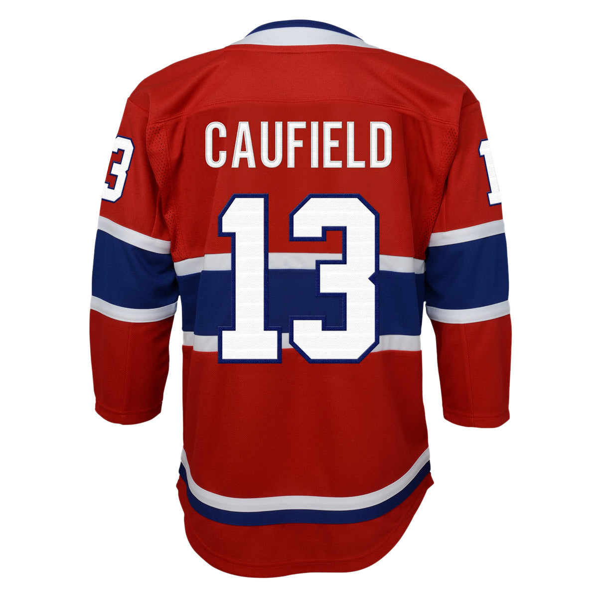 Cole Caufield #13 Montreal Canadiens NHL Outerstuff Kids Red Premier J