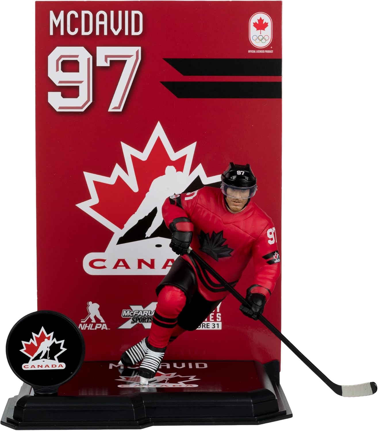 Connor McDavid Hockey Canada IIHF McFarlane Toys Olympics Legacy Serie