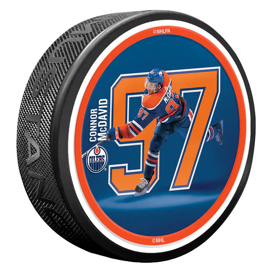 Connor McDavid Edmonton Oilers NHL Breakout Series Hockey Puck