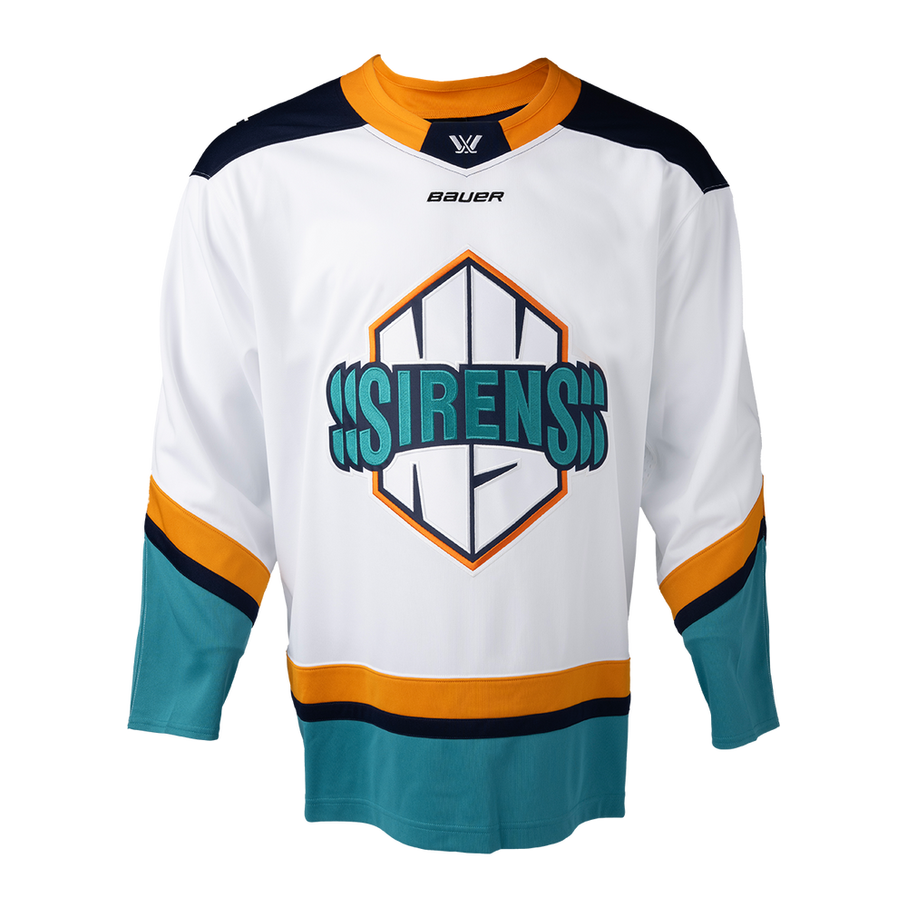 New York Sirens PWHL Bauer Unisex White 2025 Replica Away Jersey