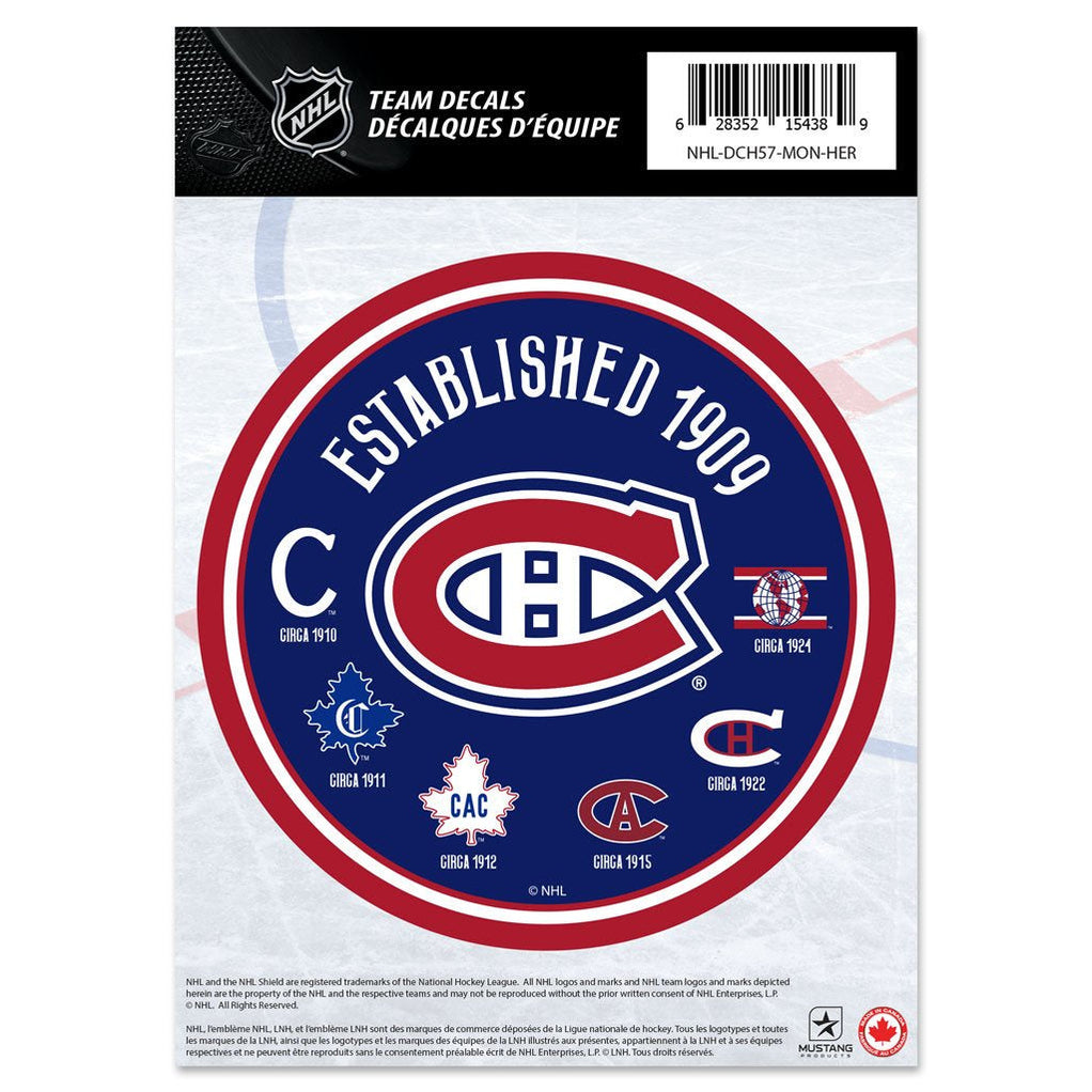 Montreal Canadiens NHL 5"x7" Team Heritage Decal — Maison Sport ...