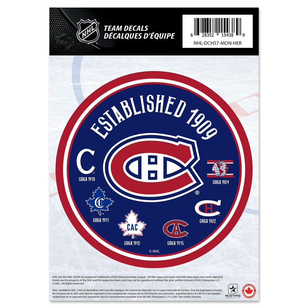 Montreal Canadiens NHL 5"x7" Team Heritage Decal — Maison Sport ...