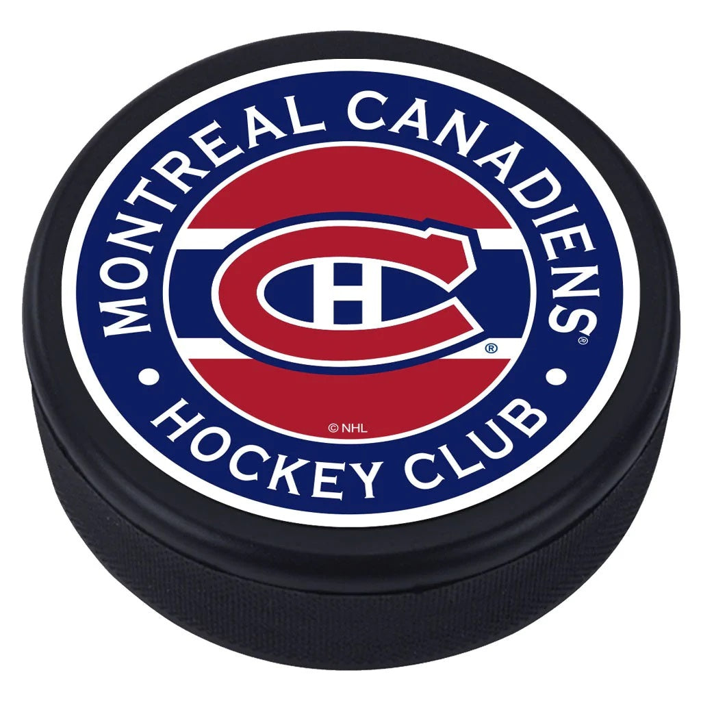 Montreal Canadiens NHL Striped Textured Hockey Puck — Maison Sport ...