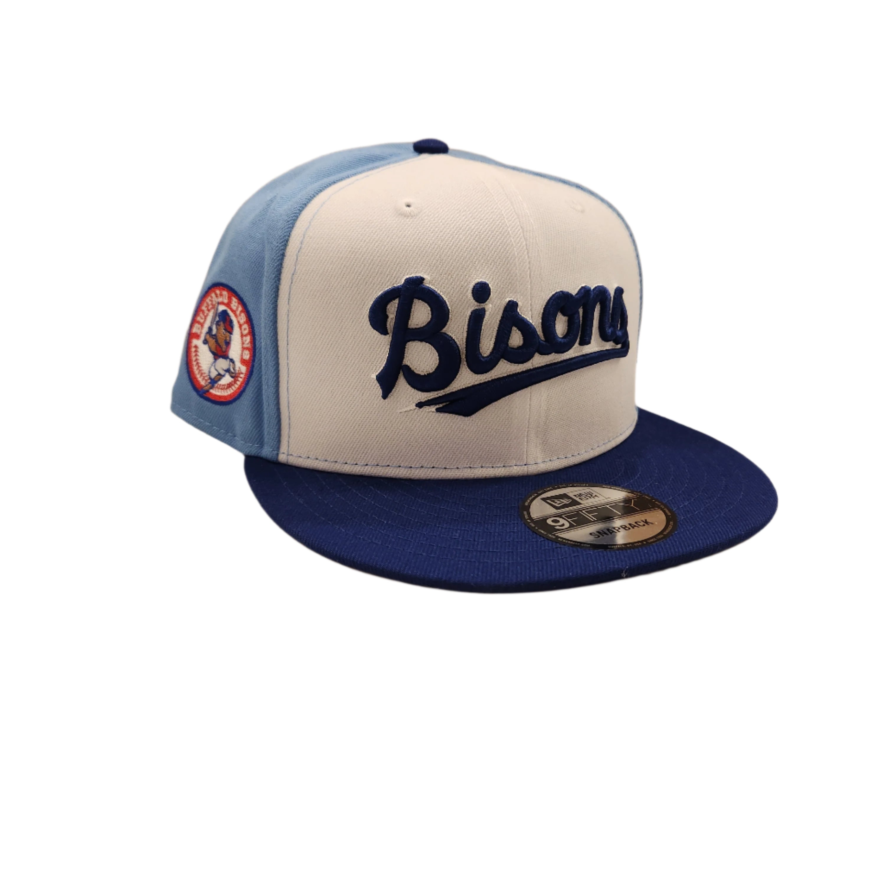 Buffalo Bisons MiLB New Era Men's White/Light Blue 9Fifty Wordmark Sna